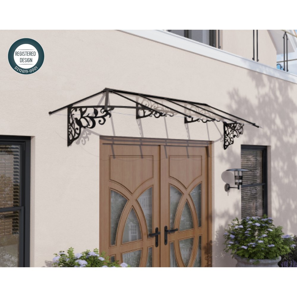 Canopia Lily French Entrance baldakin 0,9 x 3,7 - Svart/klart glass ...